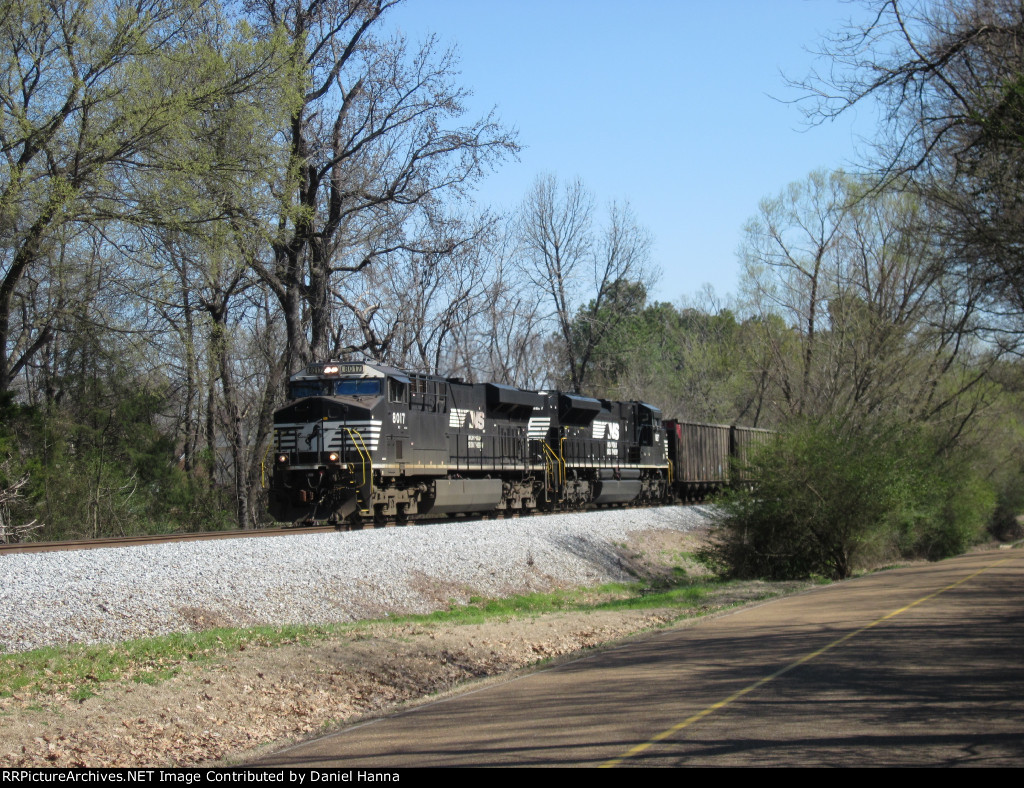 NS 601 passes some spring colors on its way to Memphis